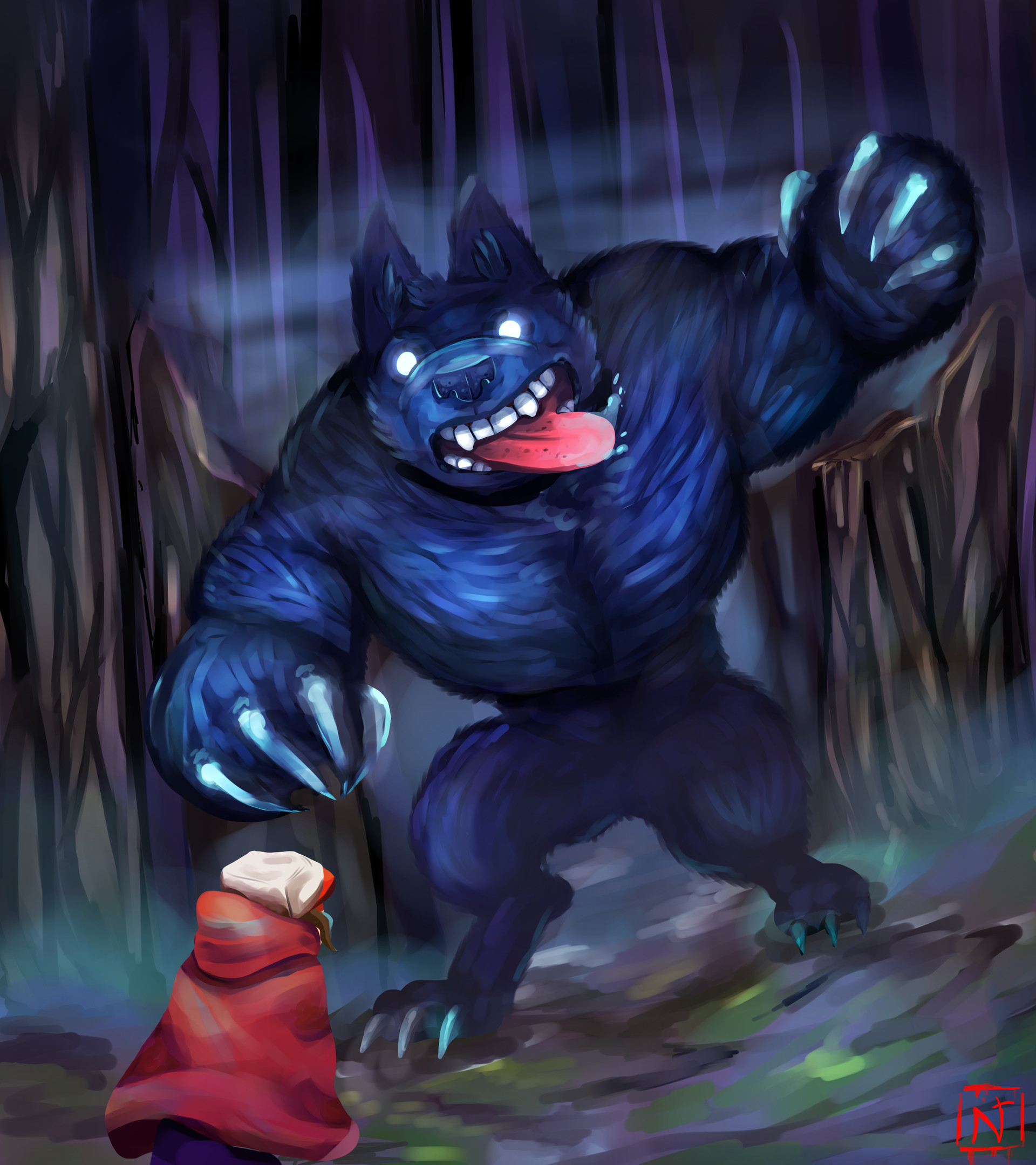 ArtStation - Little red riding hood and the Big bad wolf