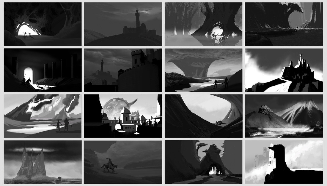 ArtStation - Fantasy Composition Sketches
