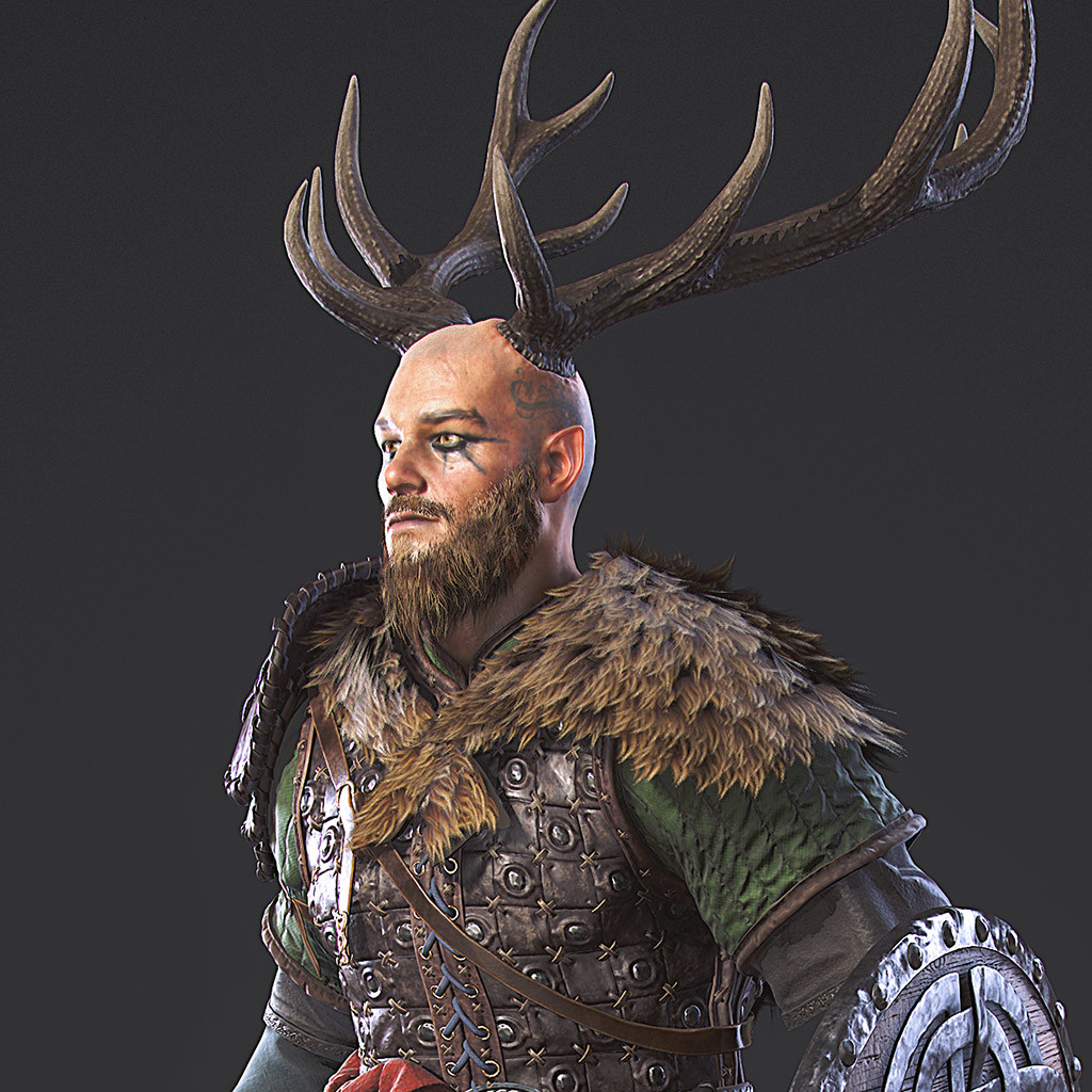 ArtStation - Hjortrekkr - The Stag Warrior - Artwar 2017
