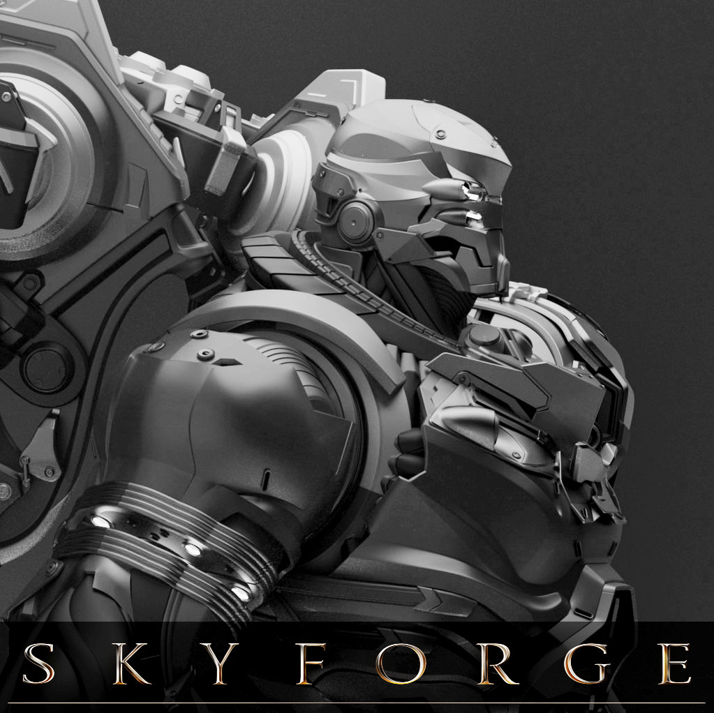 ArtStation - SKYFORGE: Robot god form: Higpoly WIP