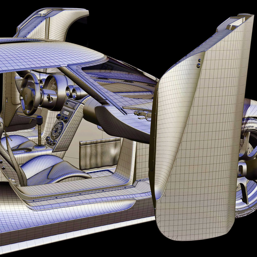 ArtStation - Koenigsegg CCX - Wireframe and clay renders