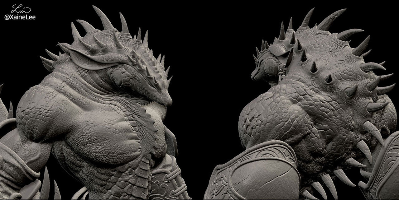 ArtStation - Lizardman in Zbrush