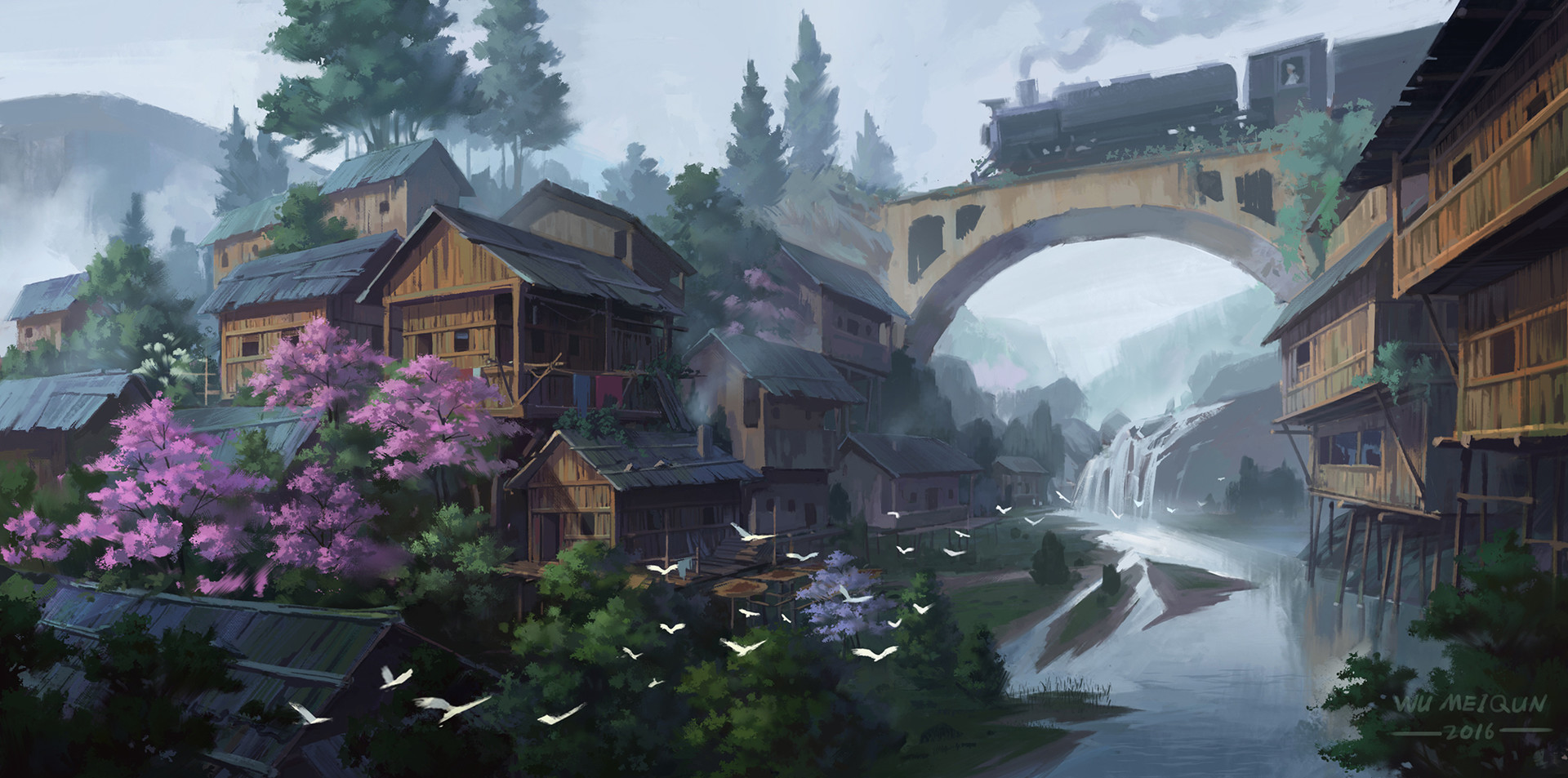 ArtStation - Spring in the Village