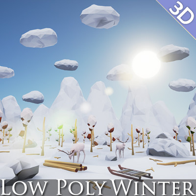 ArtStation - Low Poly Winter Landscape
