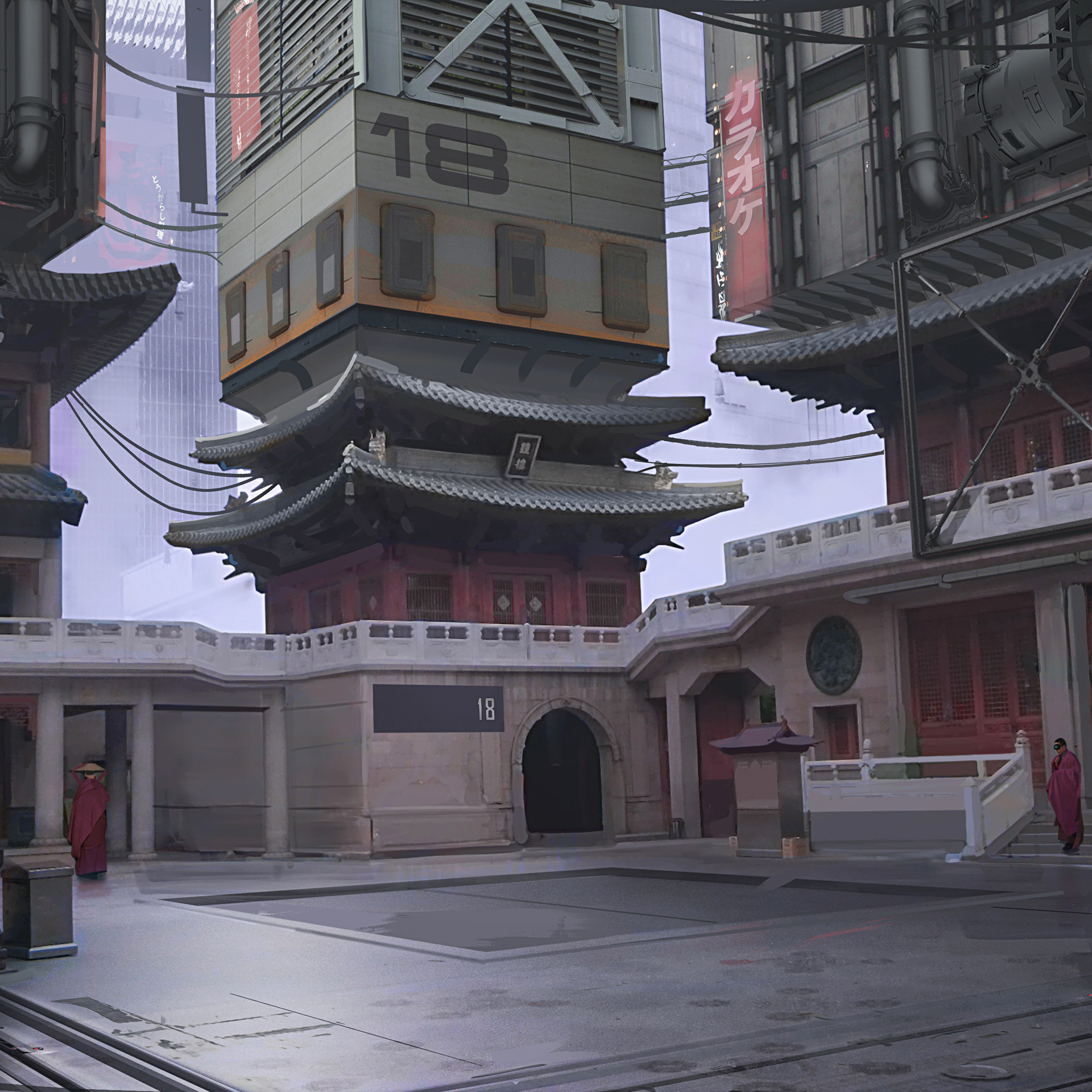 ArtStation - Crimson Cyber Temple