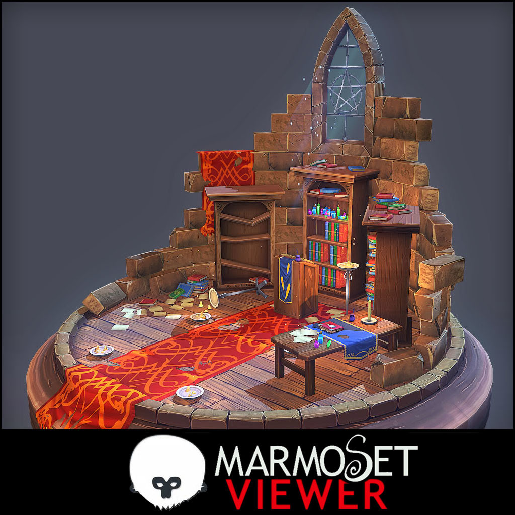 ArtStation - Diorama old Library