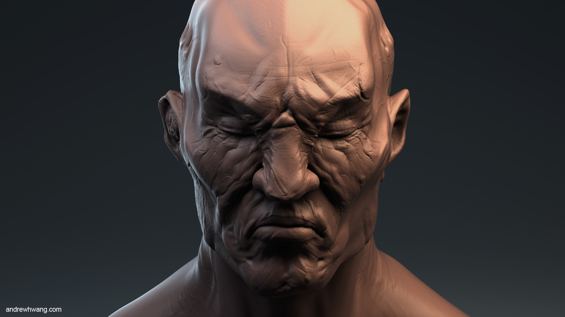 ArtStation - Orc Shogun Head Bust