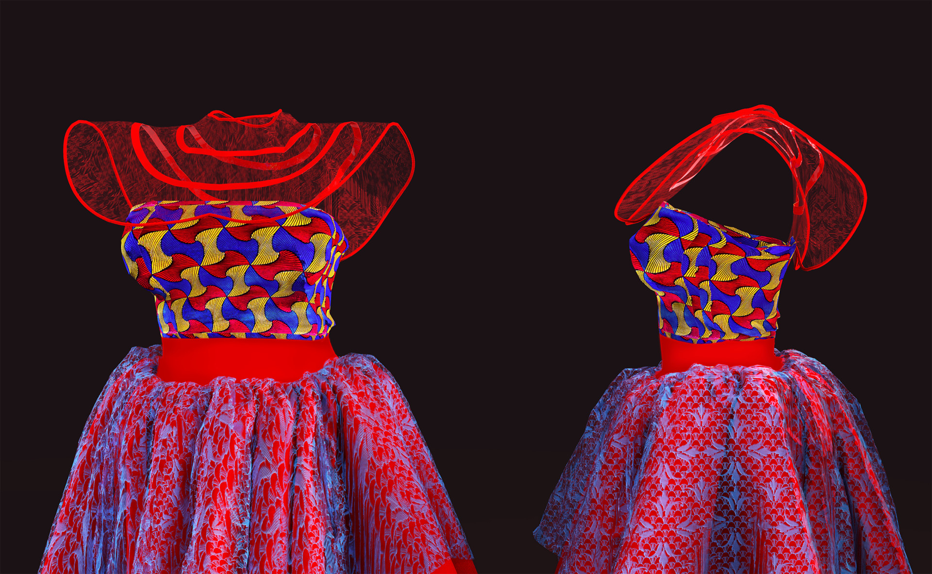 ArtStation - Fan cape Gown