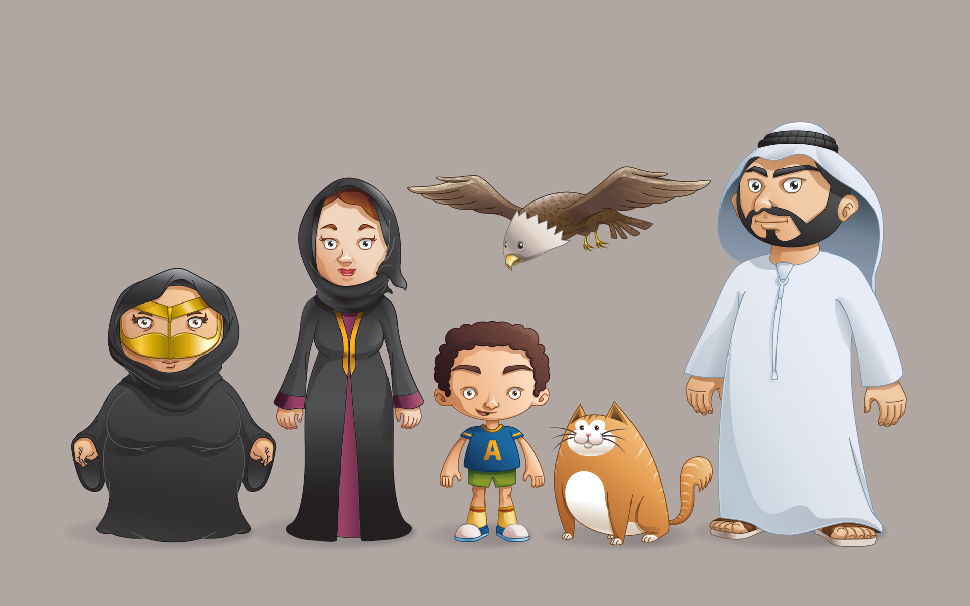 ArtStation - Character Design: Emirati Family