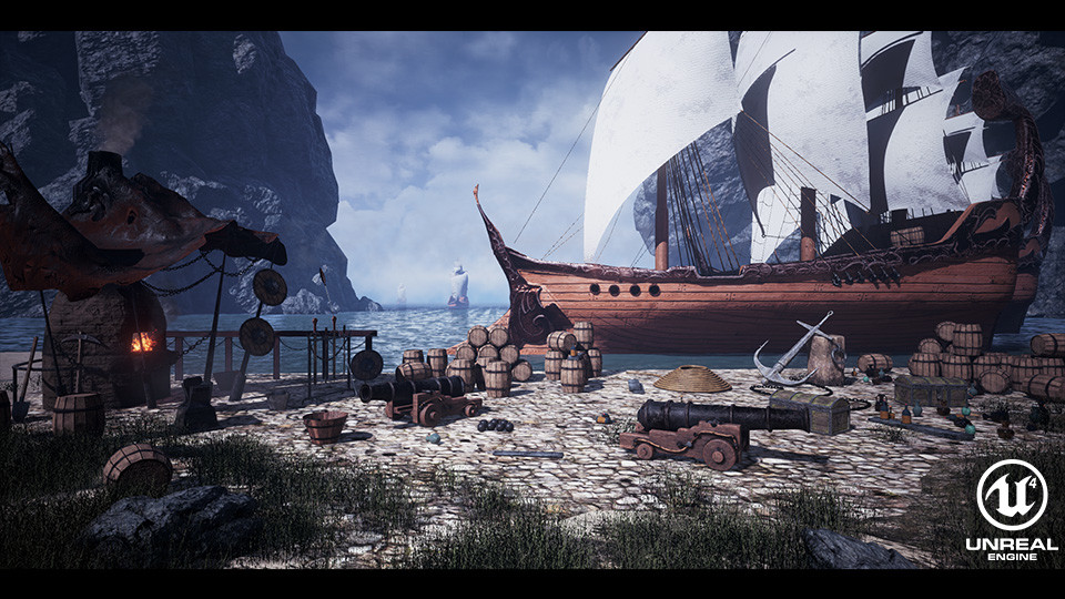 ArtStation - Unreal Engine 4-Old Port Game environment