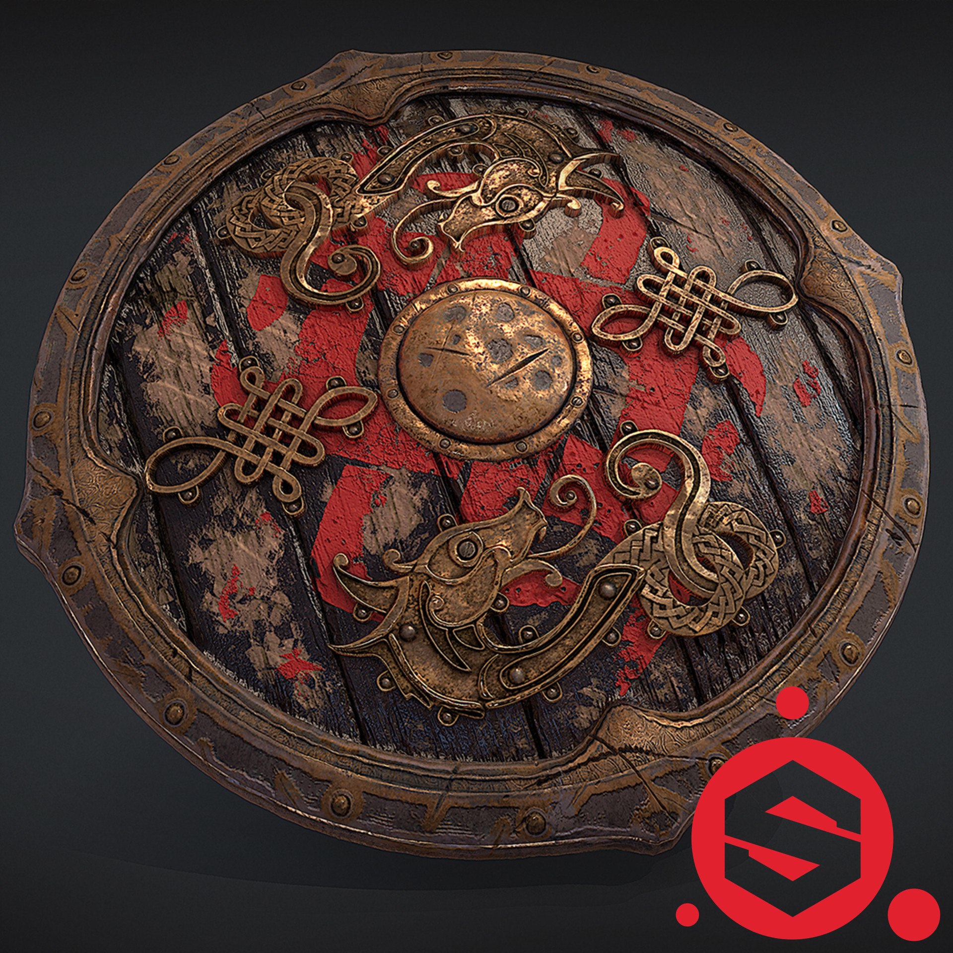 ArtStation - Viking Round Shield - Substance Painter
