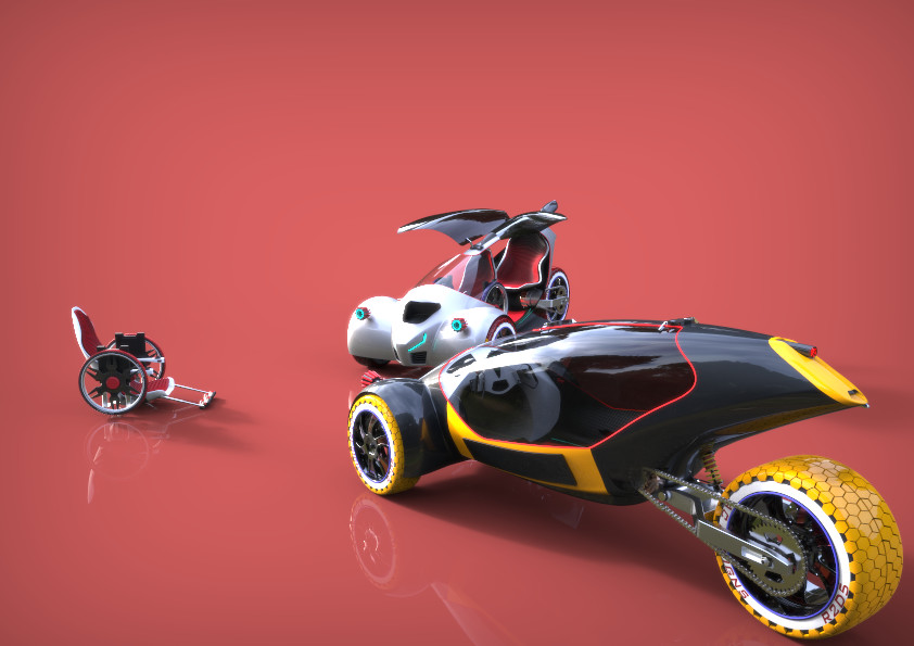 ArtStation - LDV R2D5 ( Electric reverse trike for Physically ...