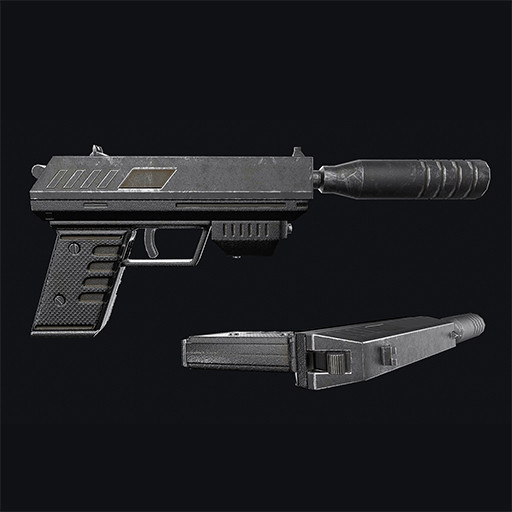 ArtStation - Low Poly Video Game Pistol