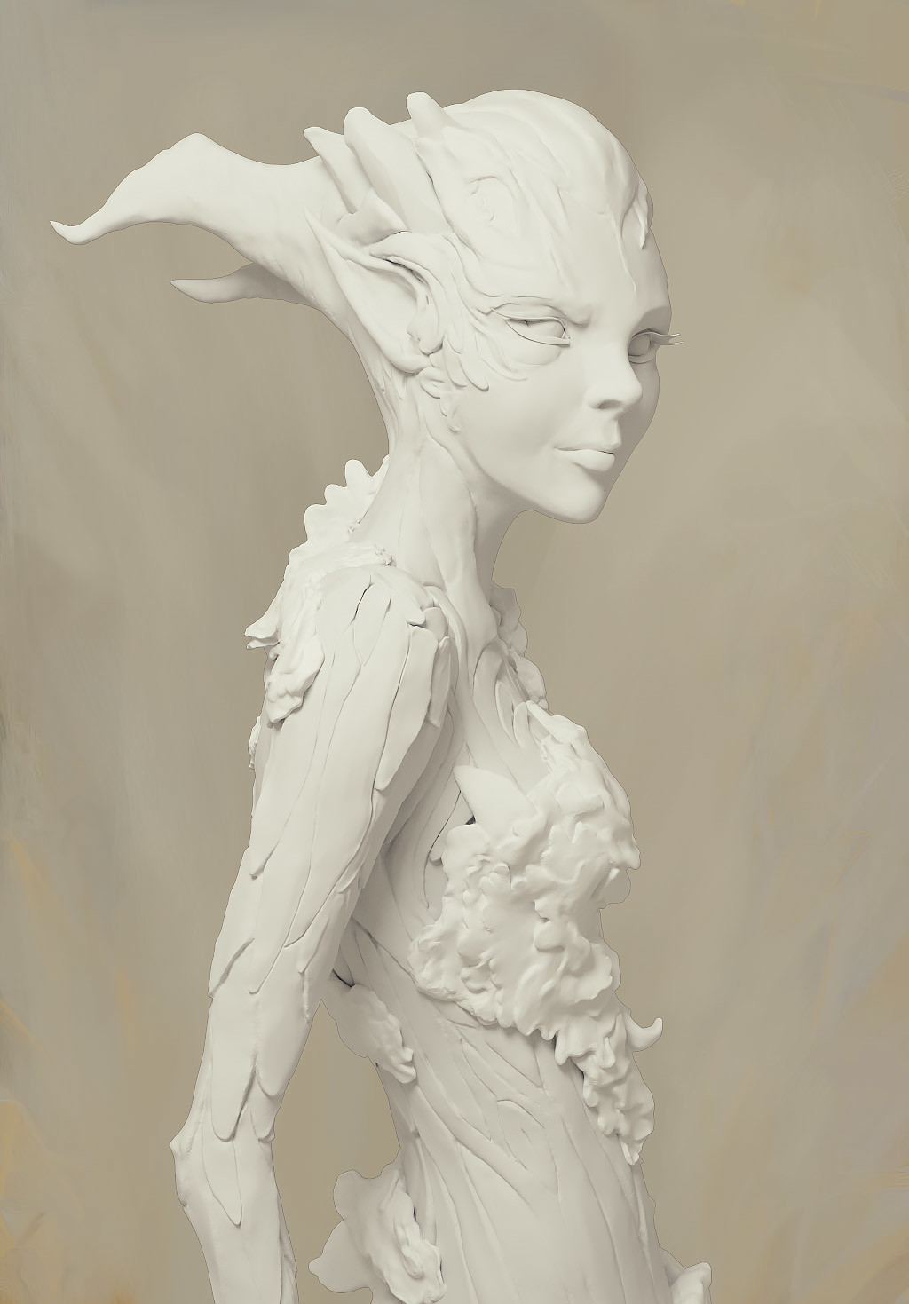 ArtStation - Earth Elemental Sprite Sculpture