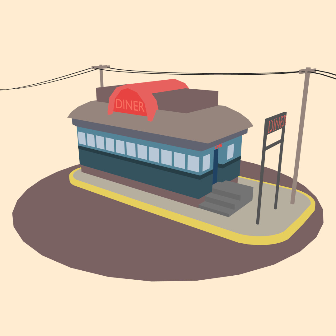 ArtStation - Low Poly Restaurant