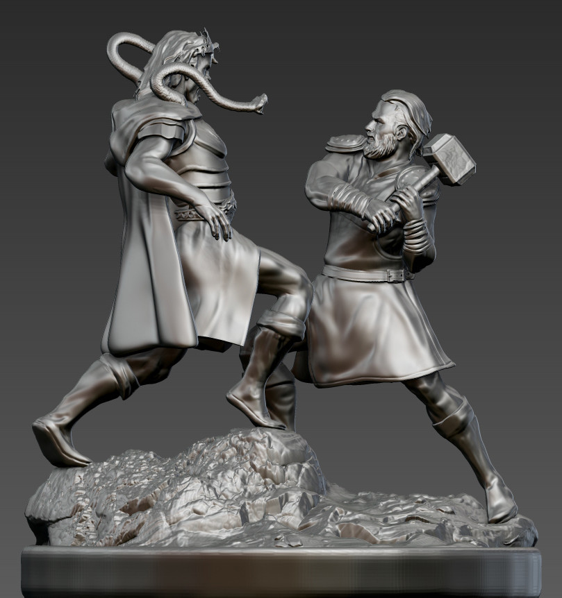 ArtStation - Zahak and kaveh ahangar battle statue concept