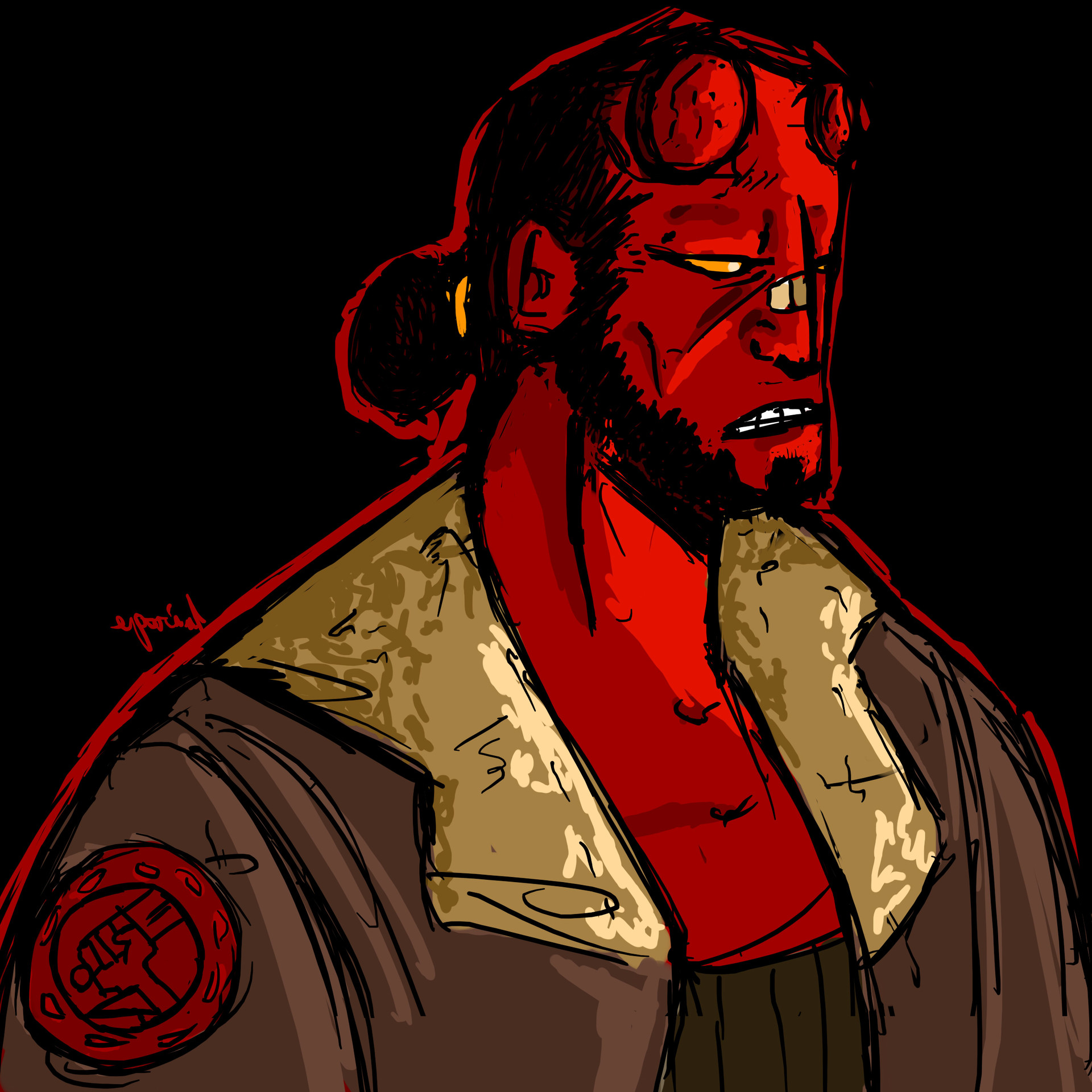 ArtStation - a hellboy fan art