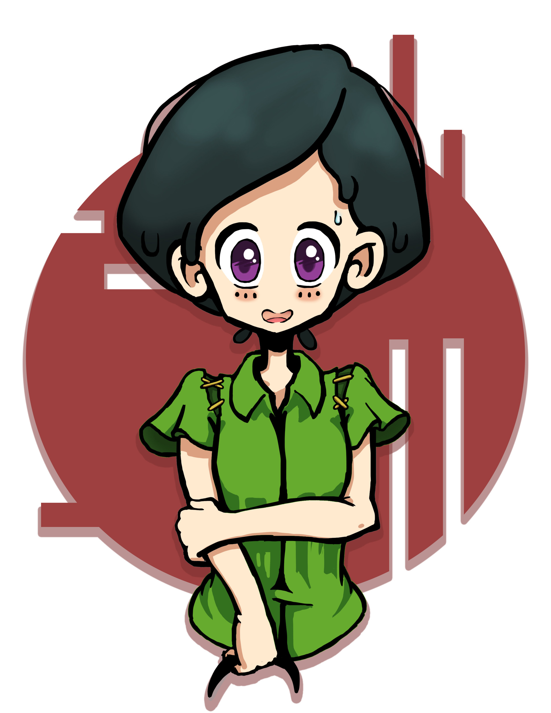 ArtStation - OC Green shirt Girl