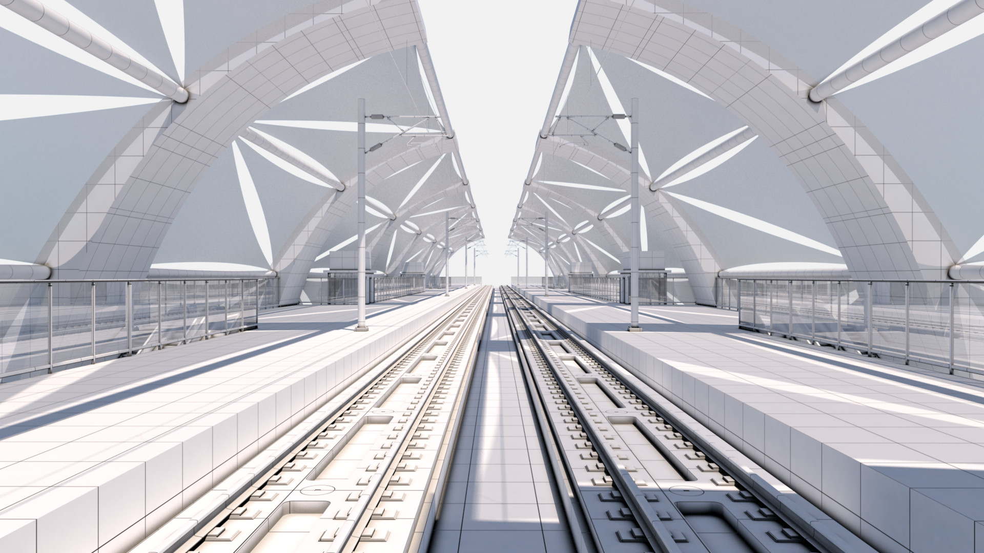 ArtStation - Double Level Stacked Railway Station (Exterior)