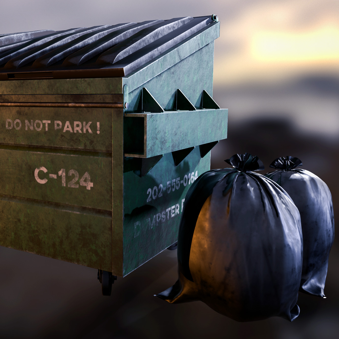 ArtStation - Garbage Dumpster | Prop
