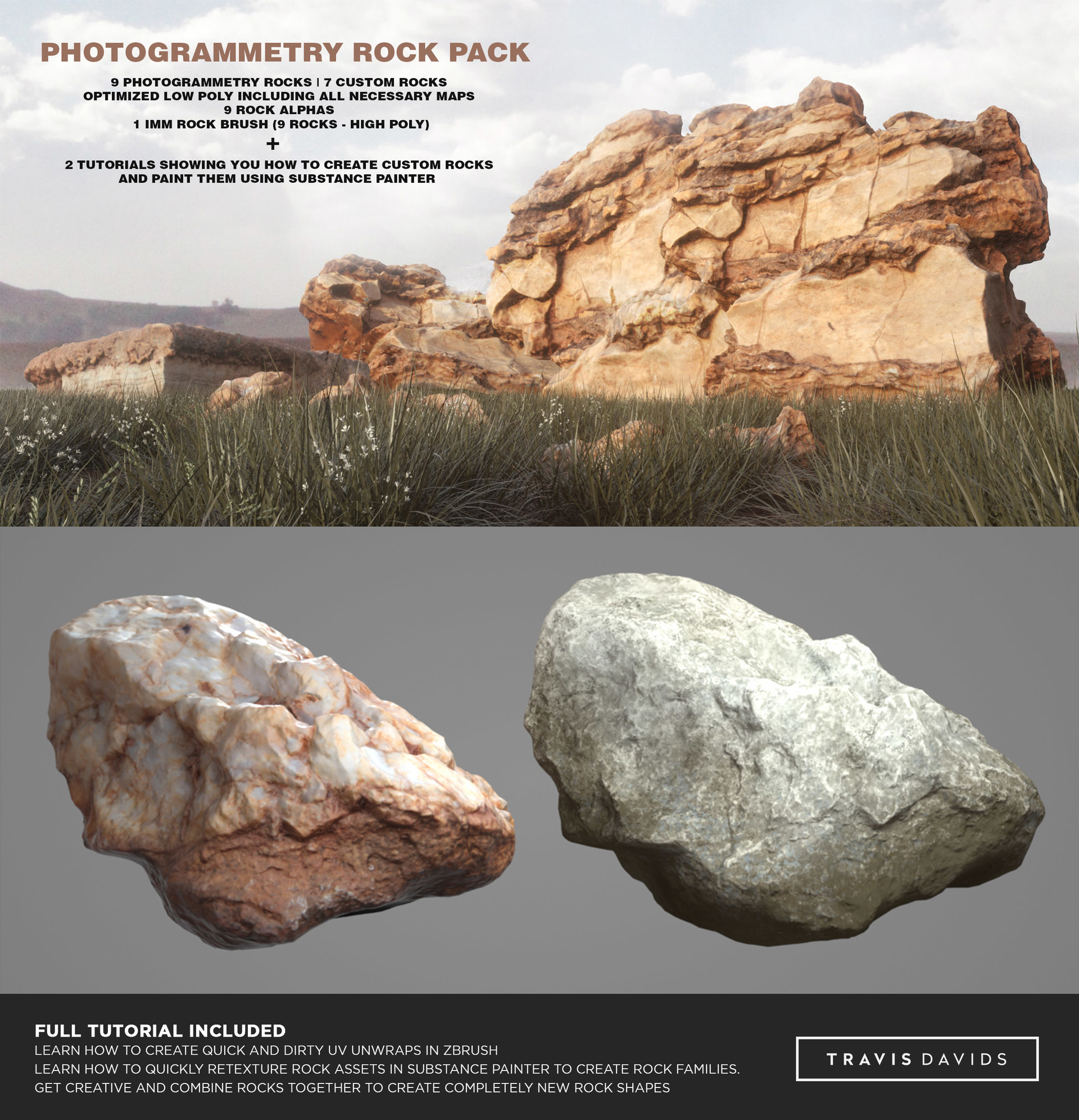 ArtStation - Photogrammetry Rock Pack Toolkit RELEASED