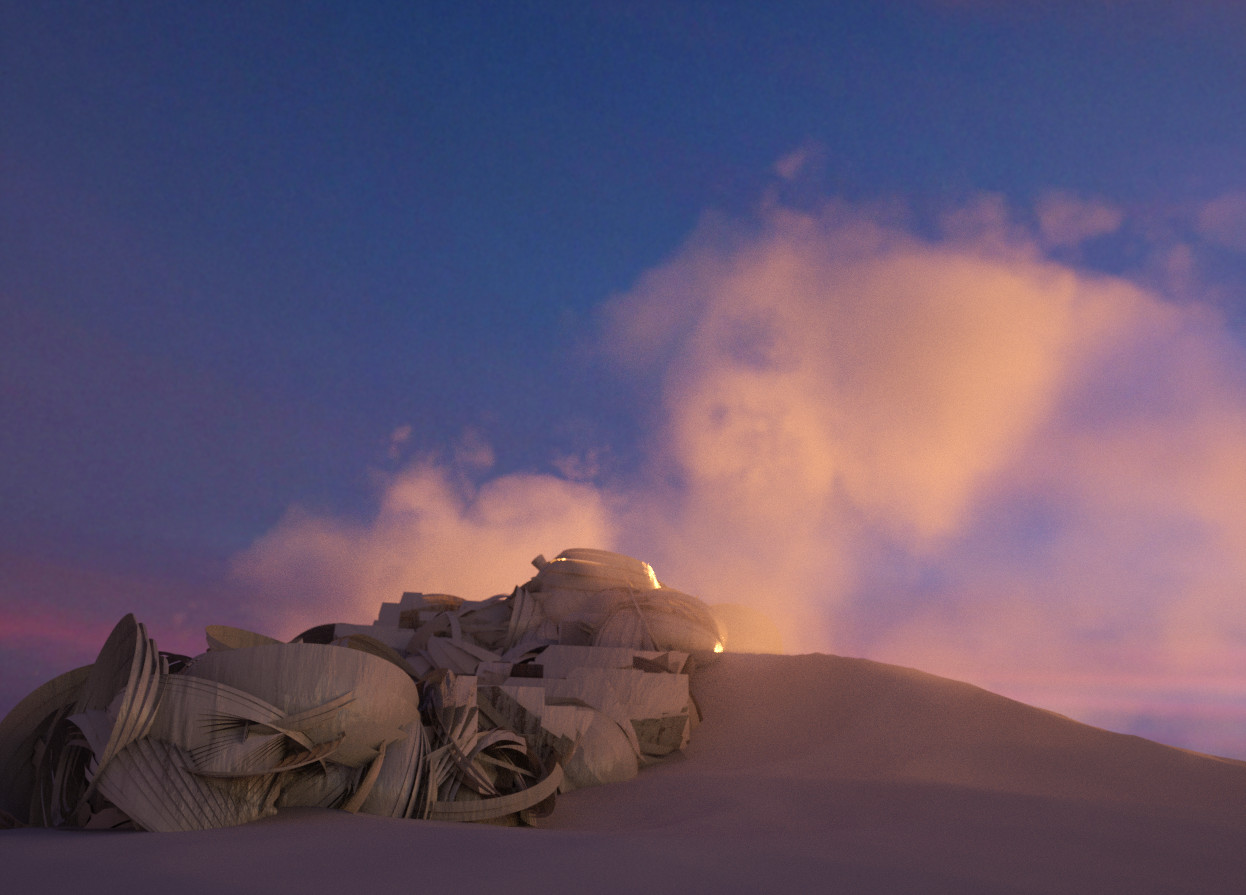 ArtStation - Alien spaceship which crash landed in desert concept art