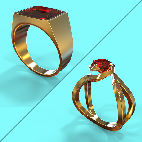 ArtStation - Ruby Rings