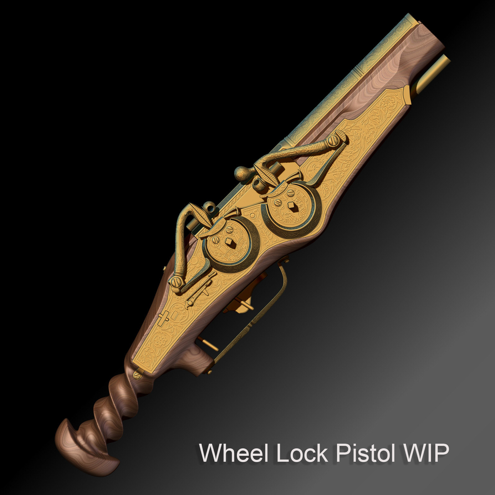 ArtStation - WIP: Wheel lock pistol