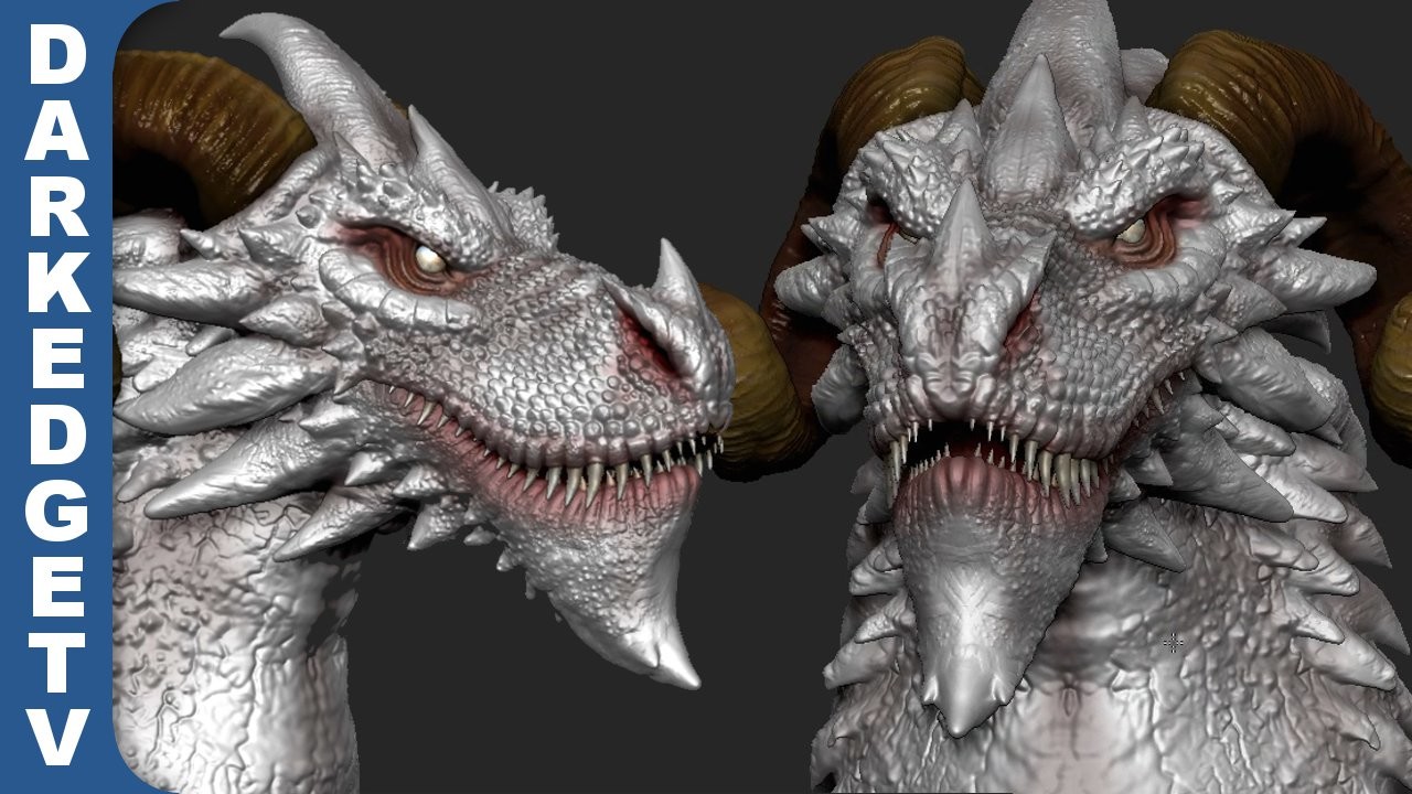 ArtStation - Ghost Dragon Bust (unfinished)