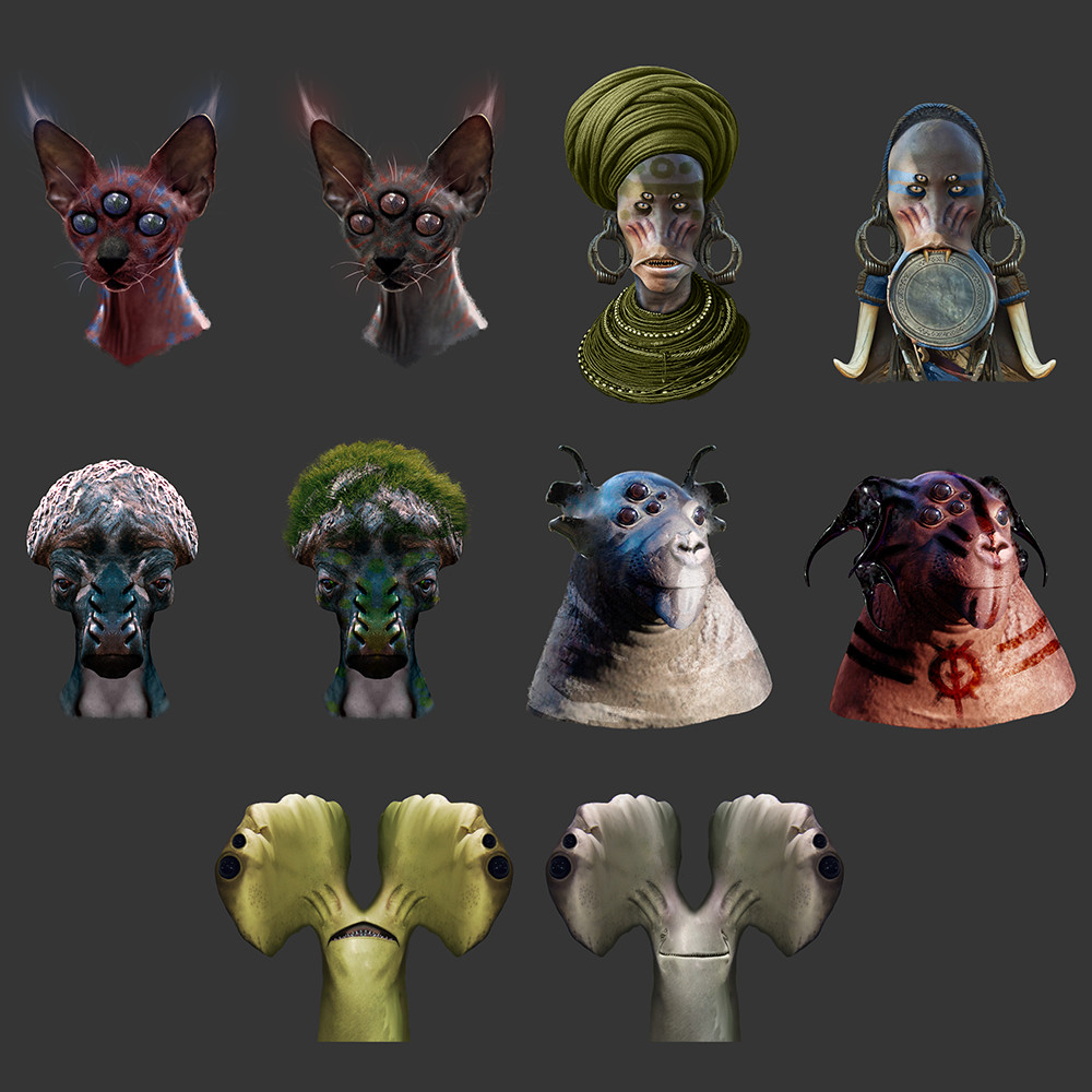 ArtStation - Alien head concepts