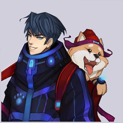 ArtStation - Nerd and his doggo