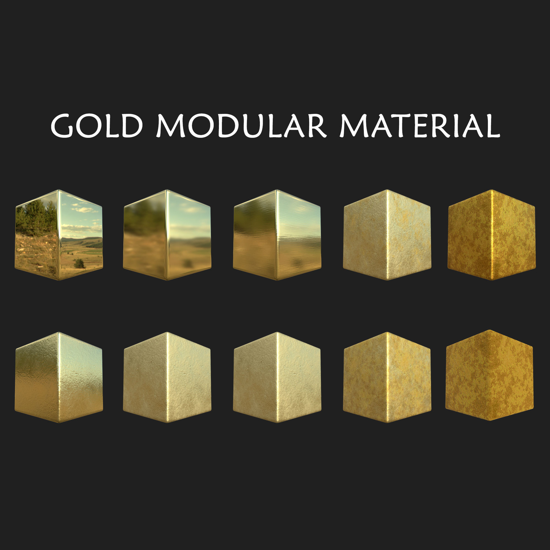 ArtStation - Gold with Oxidation Procedural Material