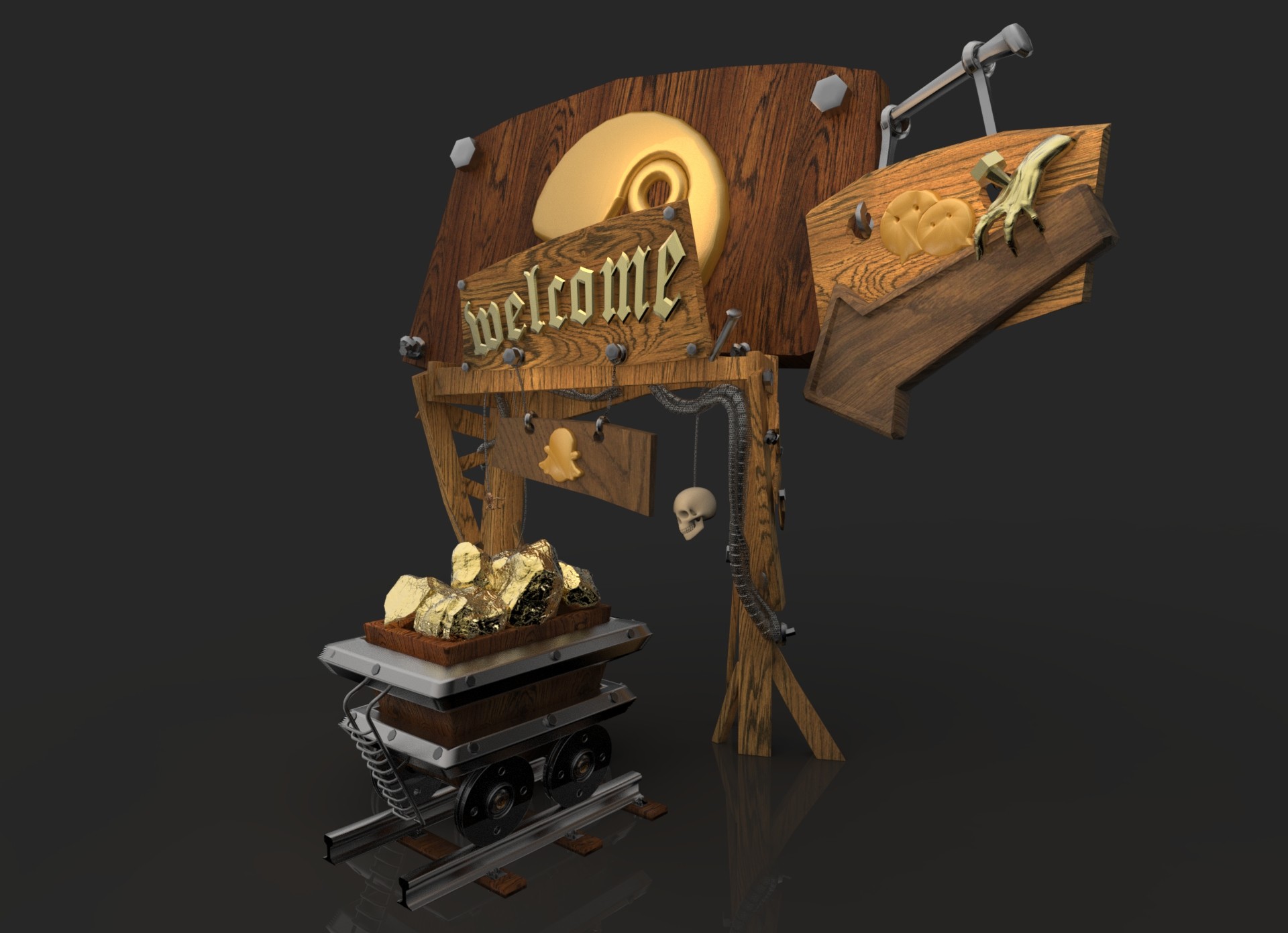 ArtStation - Mine cart&supports