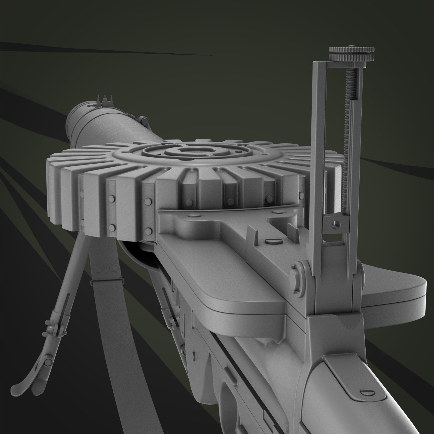 ArtStation - Lewis Mark I machinegun