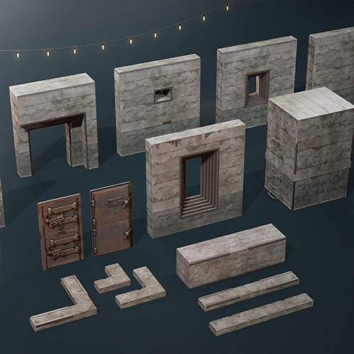 ArtStation - Modular Bunker Props