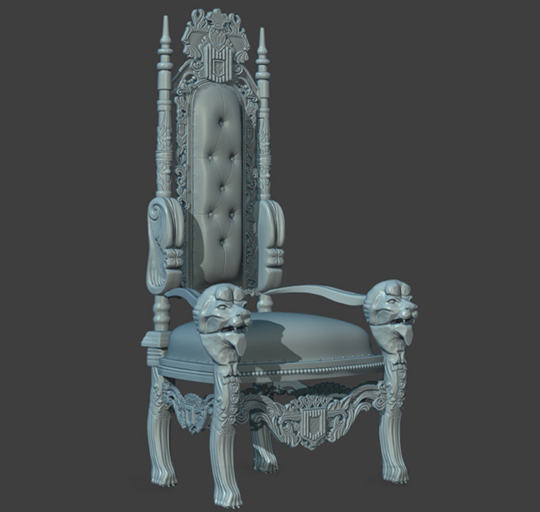 ArtStation - 3d Prop_ Classic Royal King Chair_