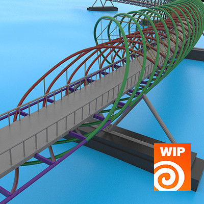 ArtStation - WIP: Procedural Helix Bridge