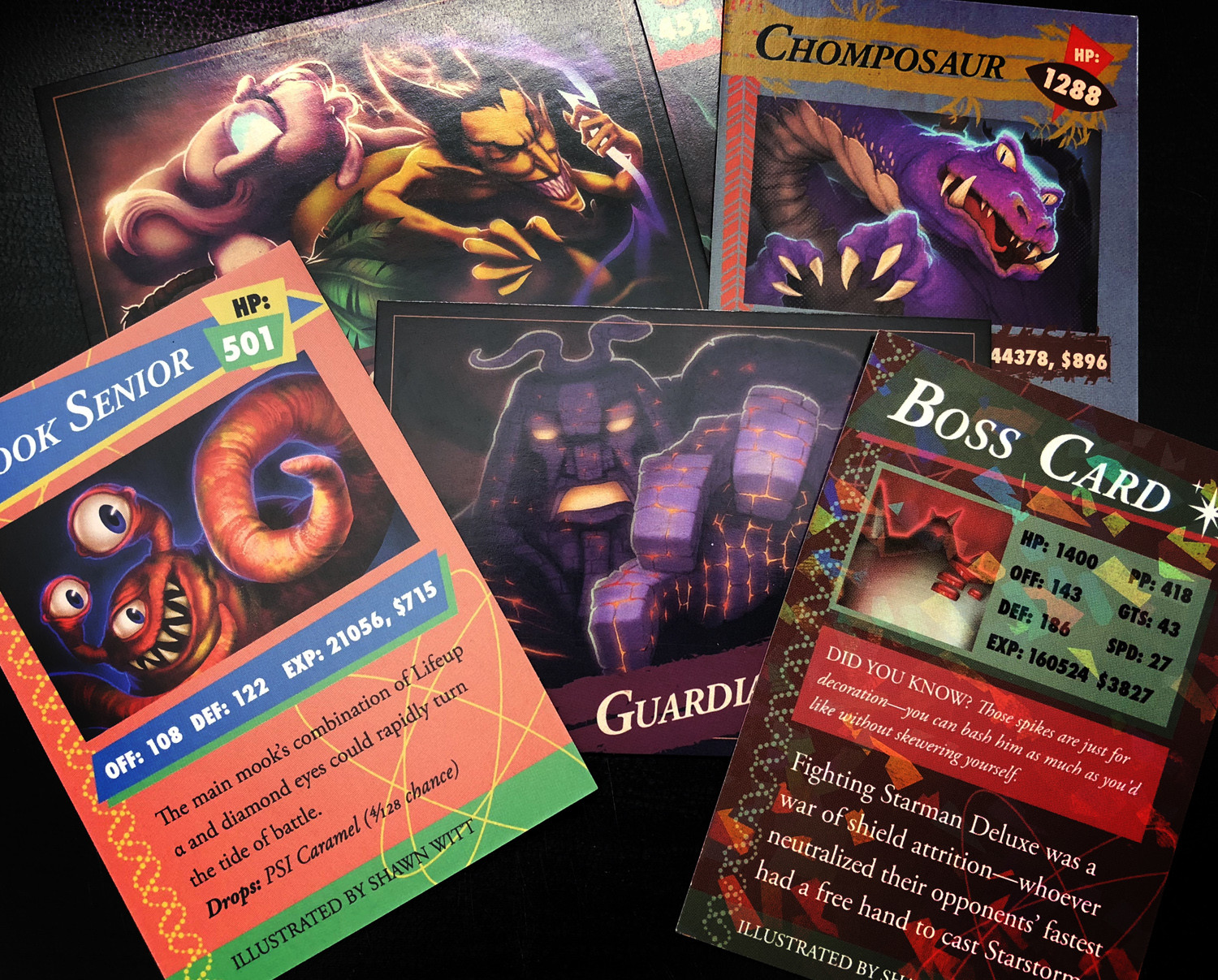 ArtStation - Earthbound Handbook - Enemy Trading Cards