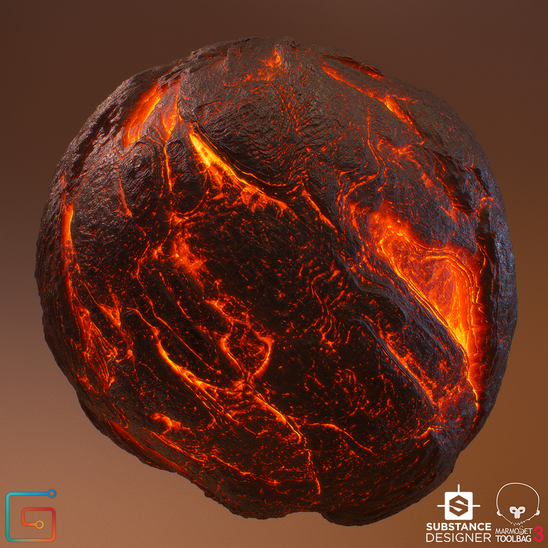 ArtStation - Flowing Lava - Substance Designer Material