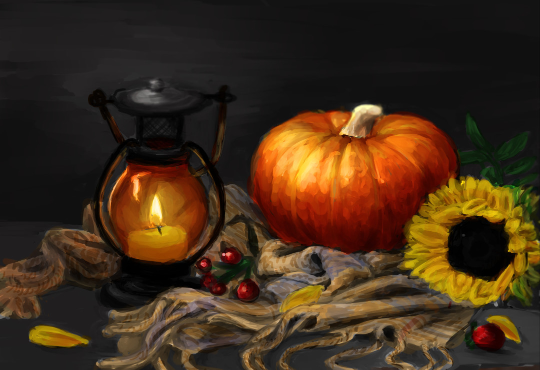 ArtStation - Pumpkin still life