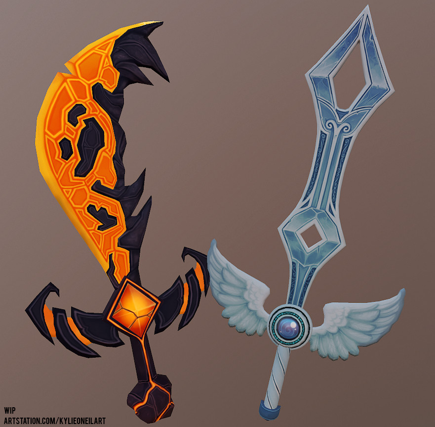 ArtStation - Hand painted Swords WIP