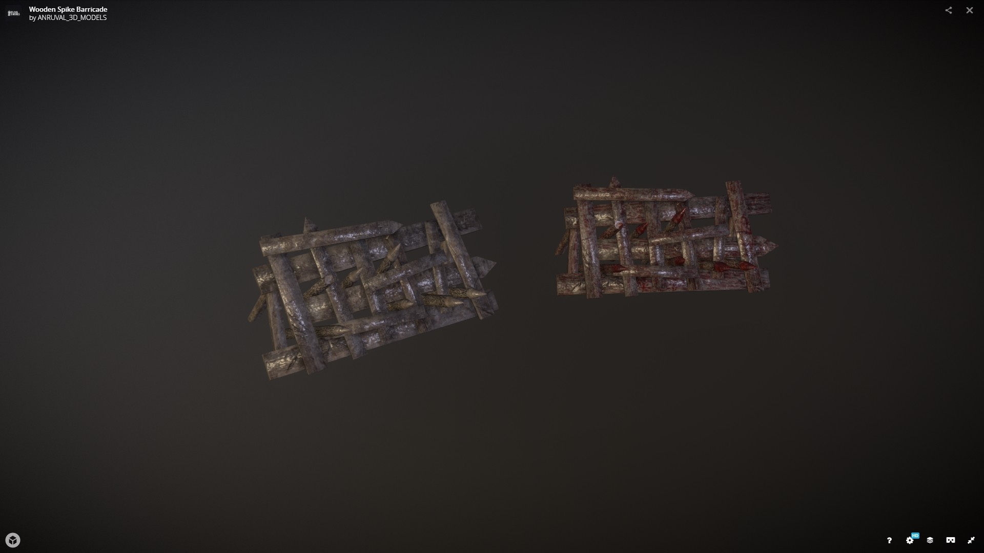 ArtStation - Wooden Spike Barricade