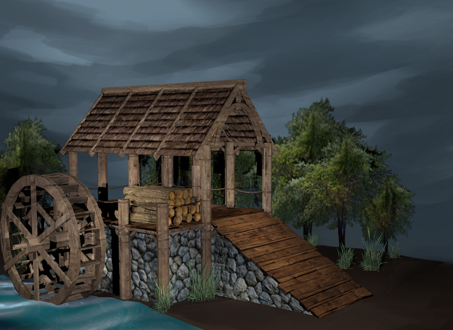 ArtStation - 3D watermill turnaround
