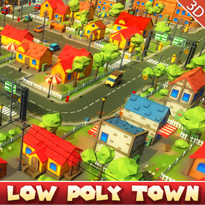 ArtStation - Low Poly Town