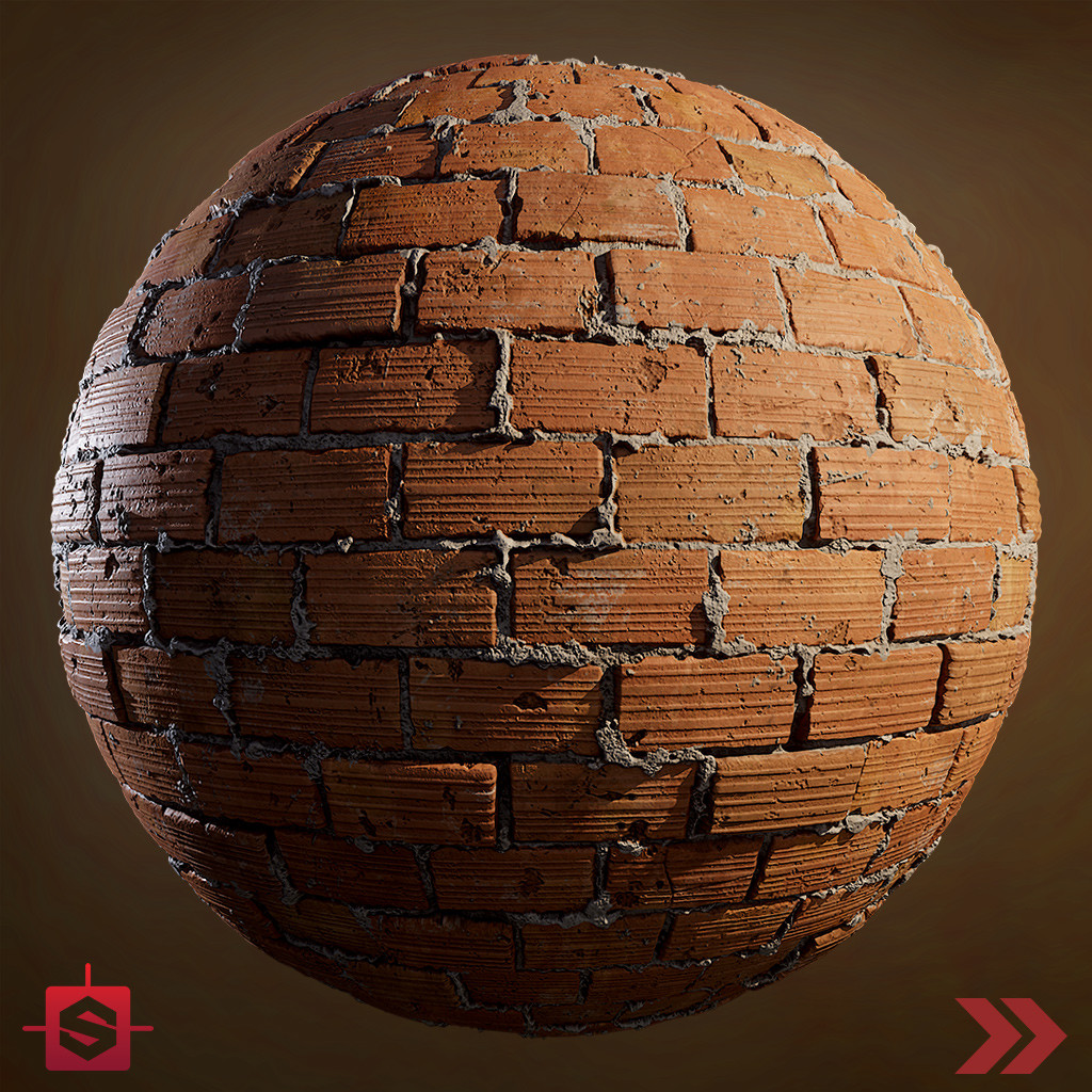 ArtStation - PBR Sloppy Brick Wall Material Study