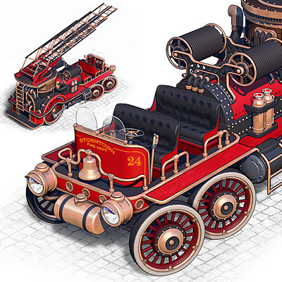 ArtStation - Steampunk Fire Engine