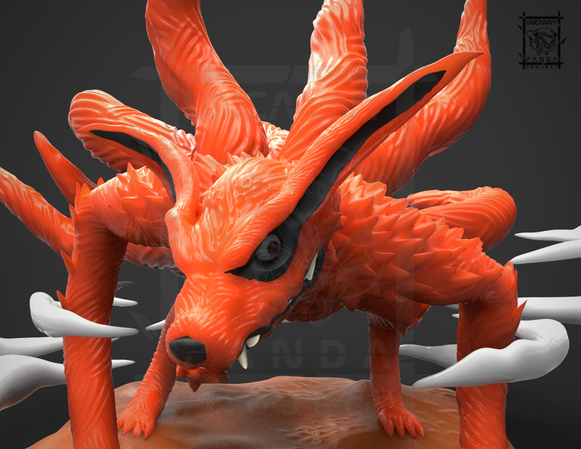 ArtStation - Kurama 9 tailed demon fox