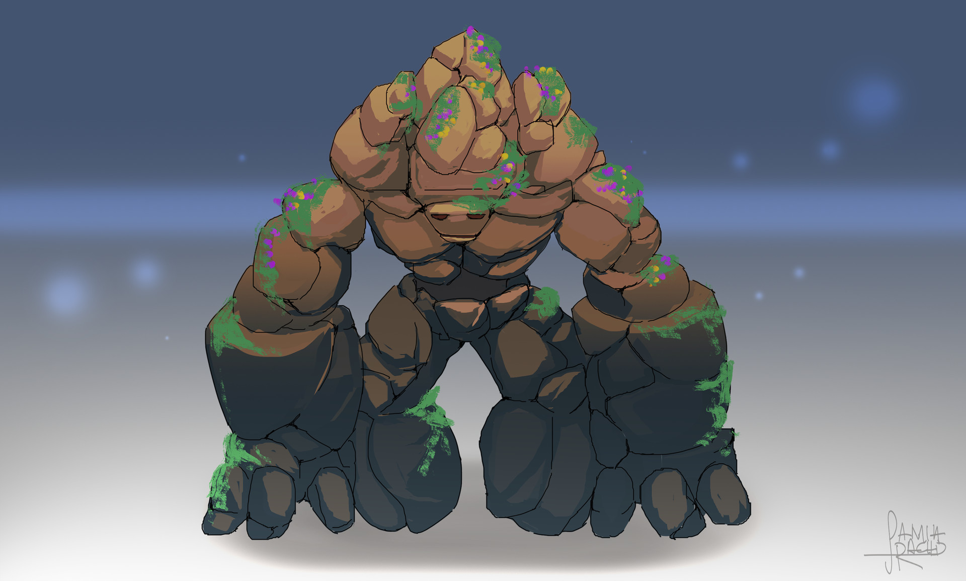 ArtStation - Jungle-Stone-Golem Concept