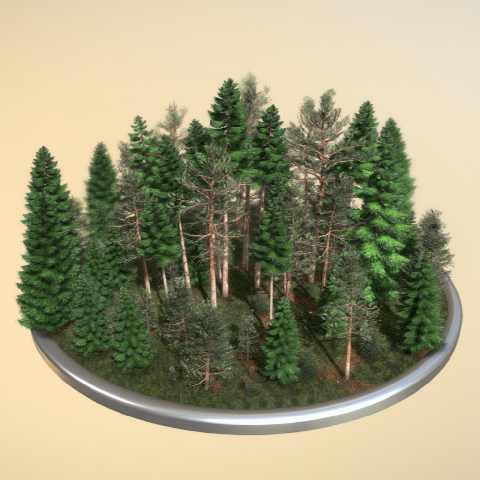 ArtStation - Mixed forest (Pines and Spruces)