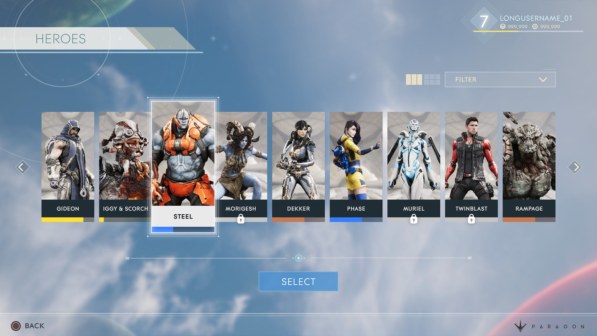 ArtStation - Paragon Beta - Menu Mocks/Concepts